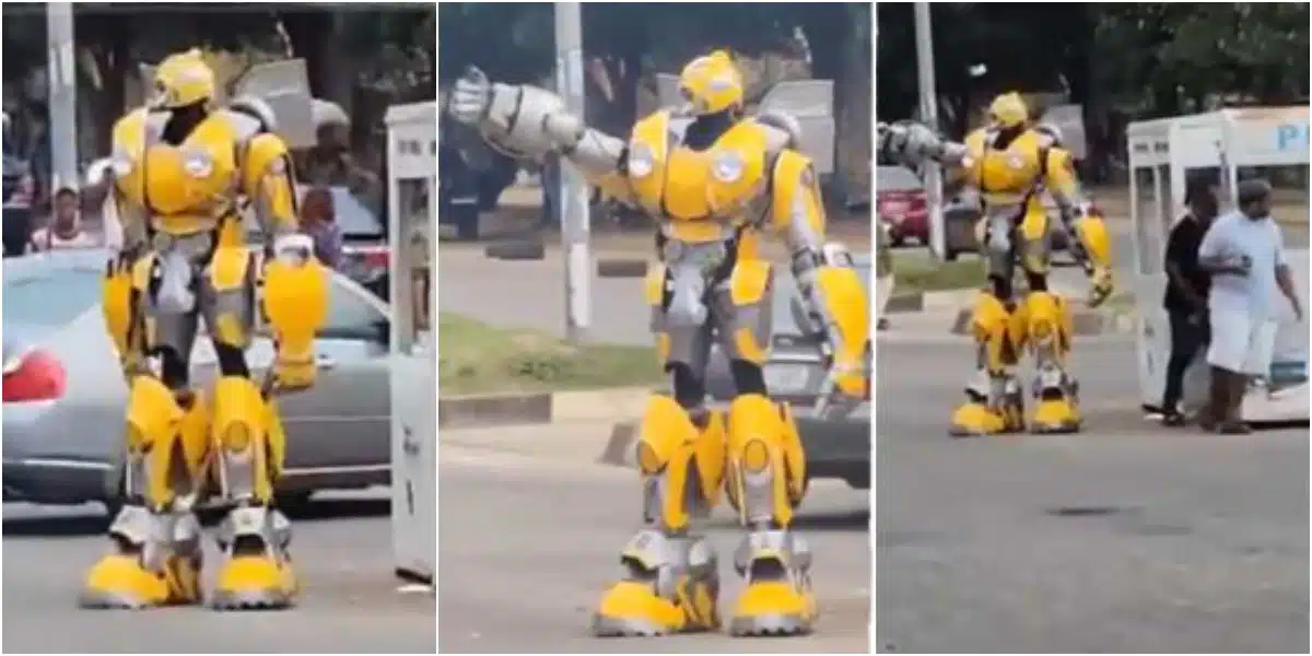Robot spotted controlling traffic on Nigerian road, it stuns many