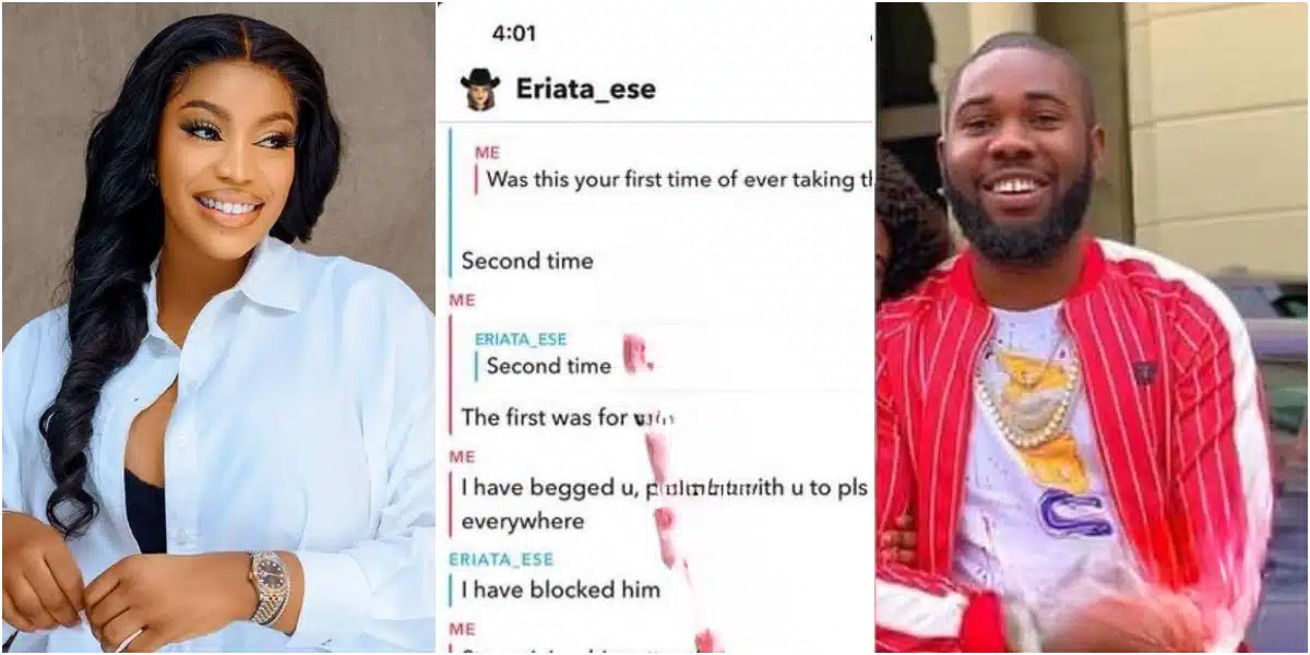 BBN Ese Eriata allegedly welcomes baby boy with married man, chat with ...