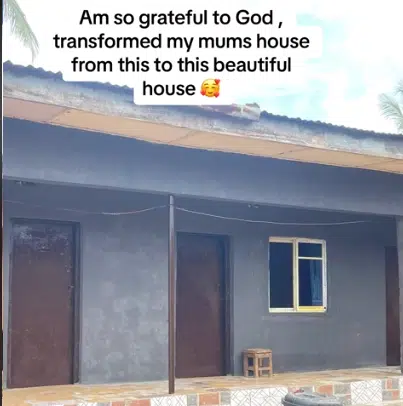 Nigerian lady melts hearts as she transforms her mother's old house ...