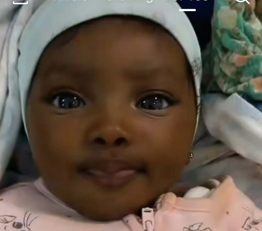 Cute little girl with gorgeous eyes, fresh lips and skin causes stir