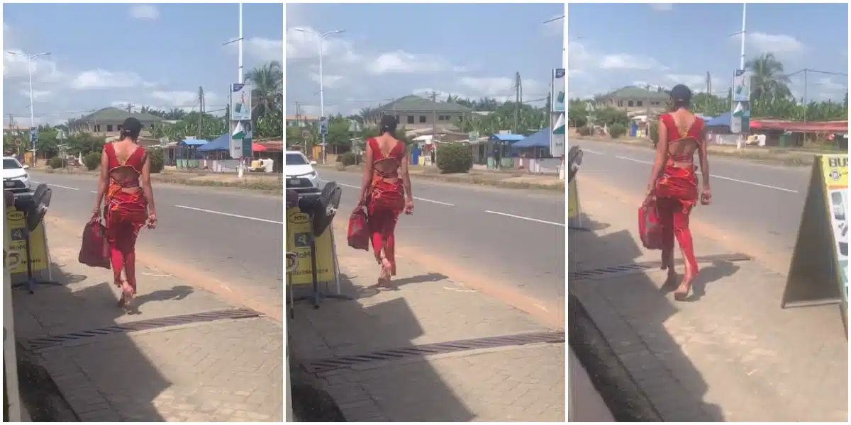 "Is she normal?" - Video of lady with strange walking style on the road ...