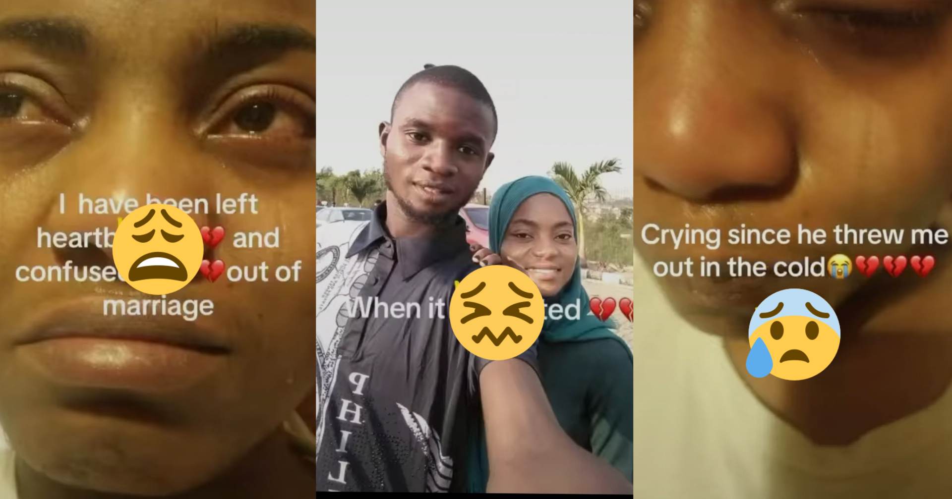 UK-based Nigerian lady cries as hubby throws her out in the cold