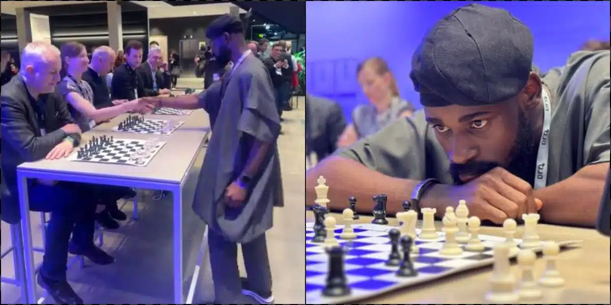 Tunde Onakoya plays chess with 10 opponents simultaneously, wins all