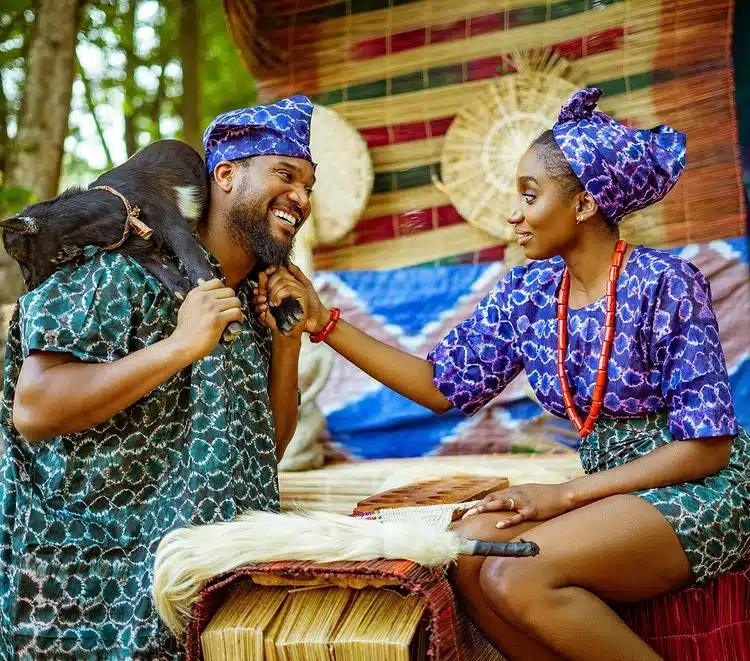 Moment Kunle Remi's wife breaks down in tears at wedding