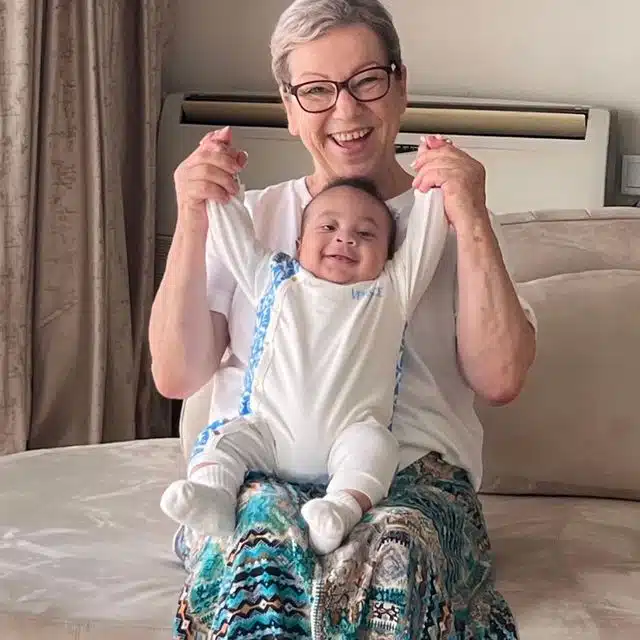 Maria Chike shares adorable photo of son with husband, mother