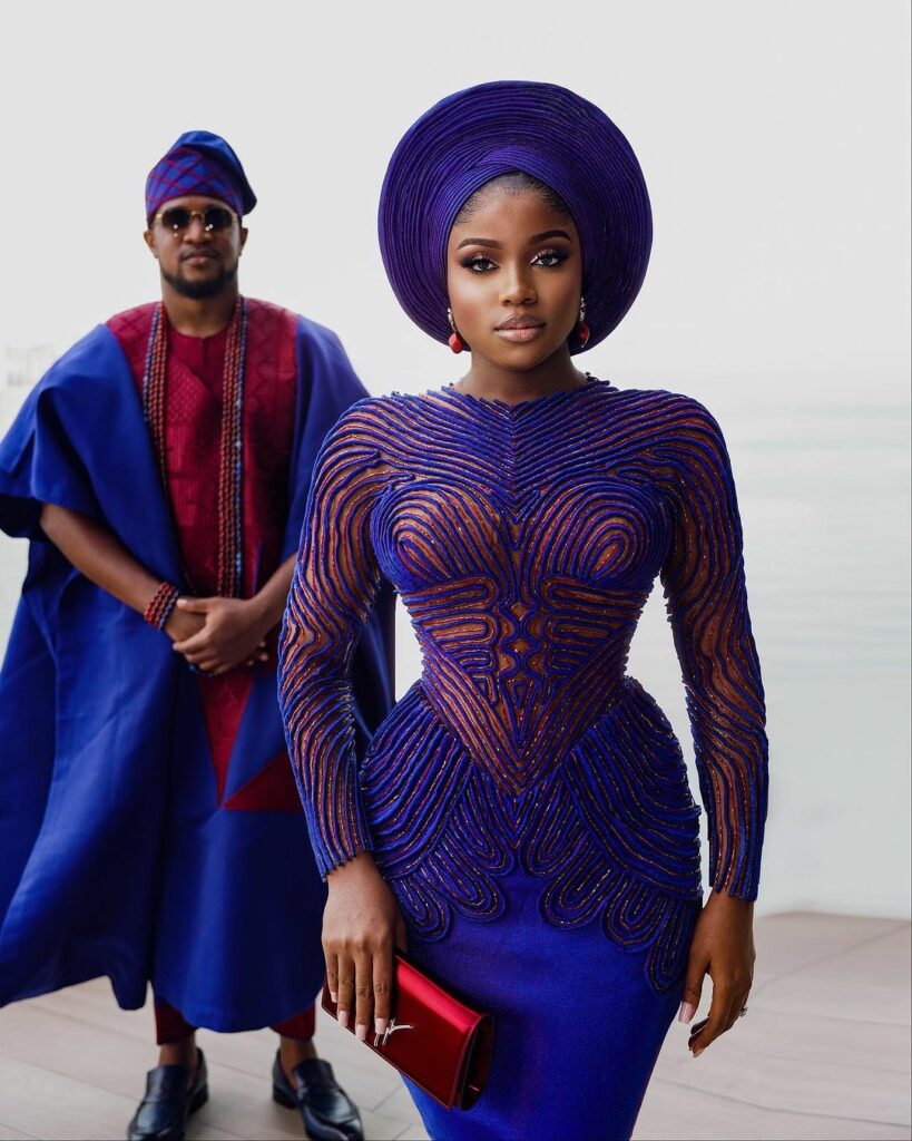 Veekee James sprays money on her husband on wedding day