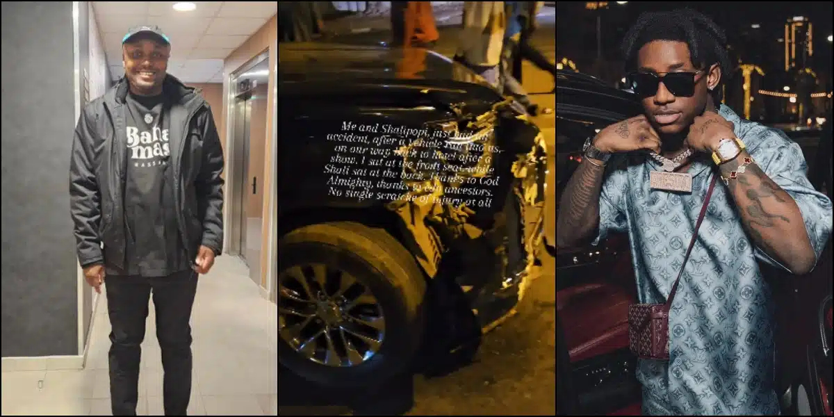 Shallipopi and Israel DMW involved in car accident