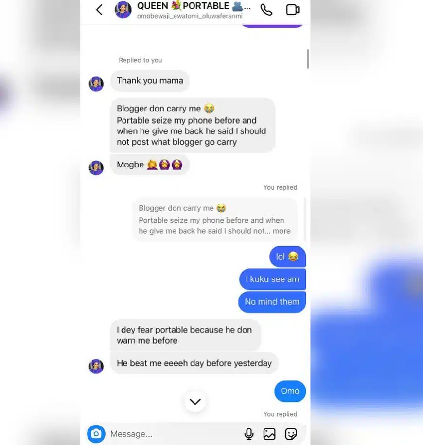 Portable's wife Bewaji reacts to domestic violence accusations after ...