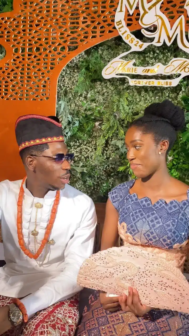 Moment Moses Bliss and wife show off dance move at wedding