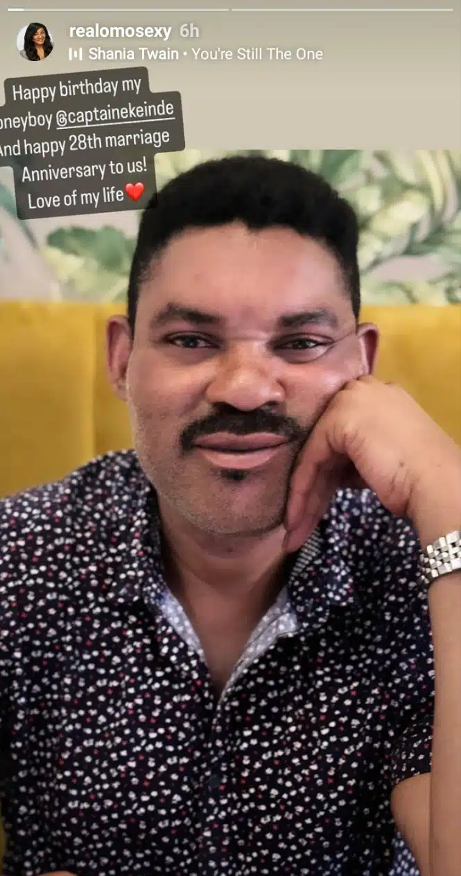 Omotola Jalade marks 28th wedding anniversary and husband's birthday