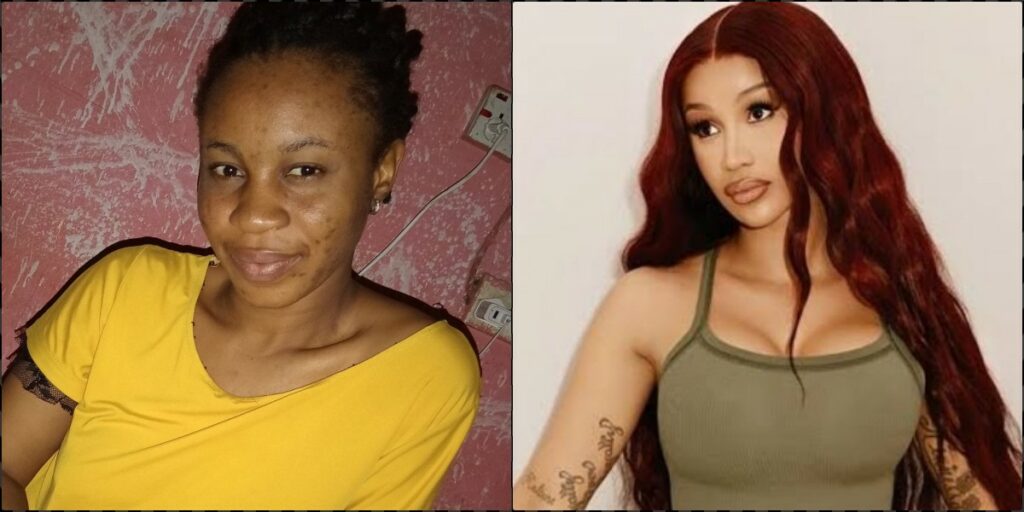 "My man said I look like Cardi B" - Lady blushes, netizens kick