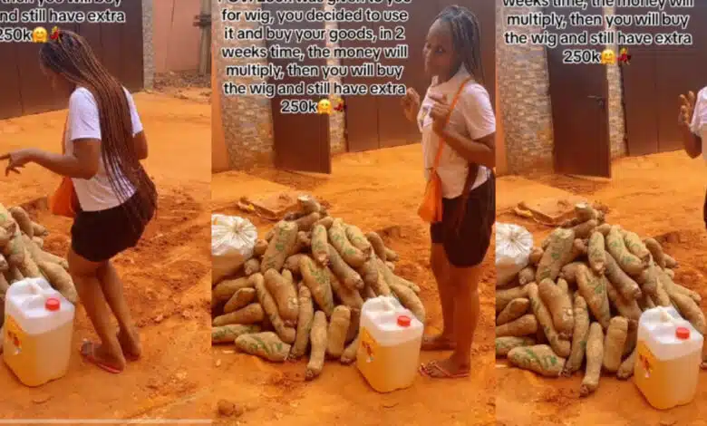 Lady uses N250K given to her for wig to buy yams for her business