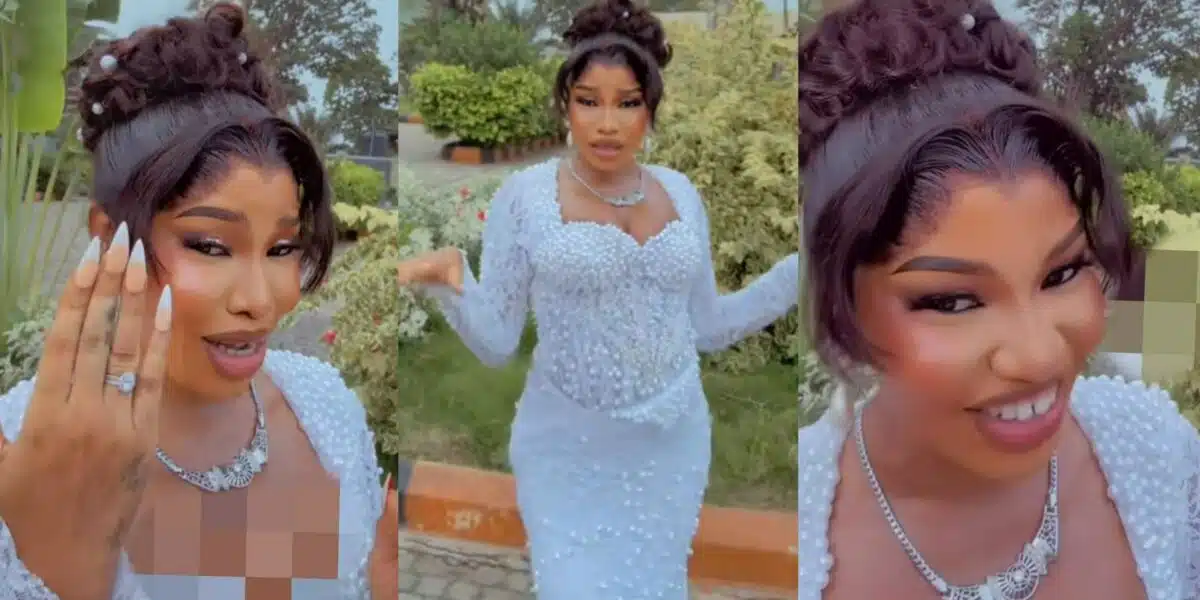 Bride flaunts diamond ring on wedding day, mocks ex for saying no man ...