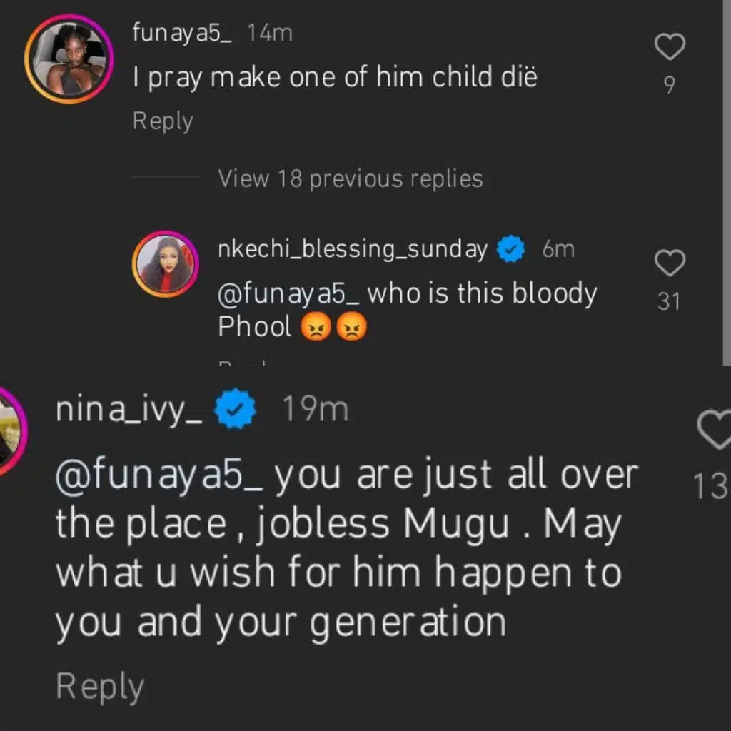 Nkechi Blessing, Nina Ivy descend on troll who prayed that one of Jnr ...