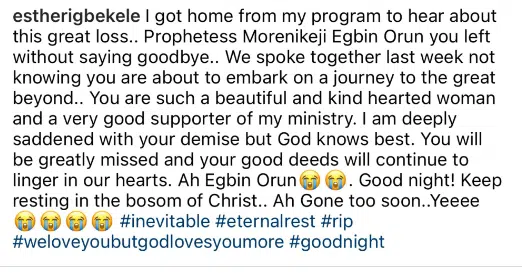 Gospel singer, Morenikeji Adeleke 'Egbin Orun' passes away