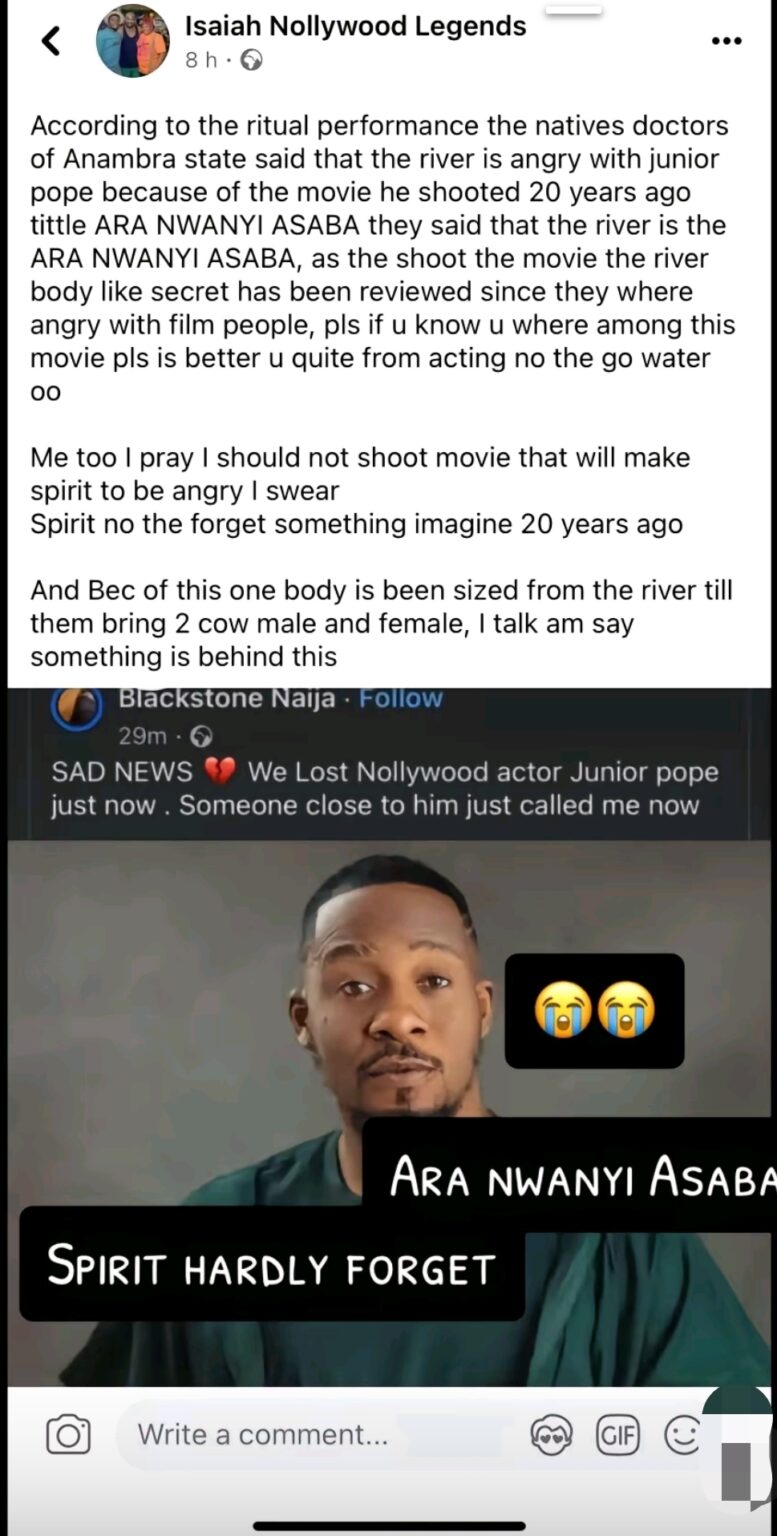 Native doctors tie Junior Pope's death to 20-year-old movie