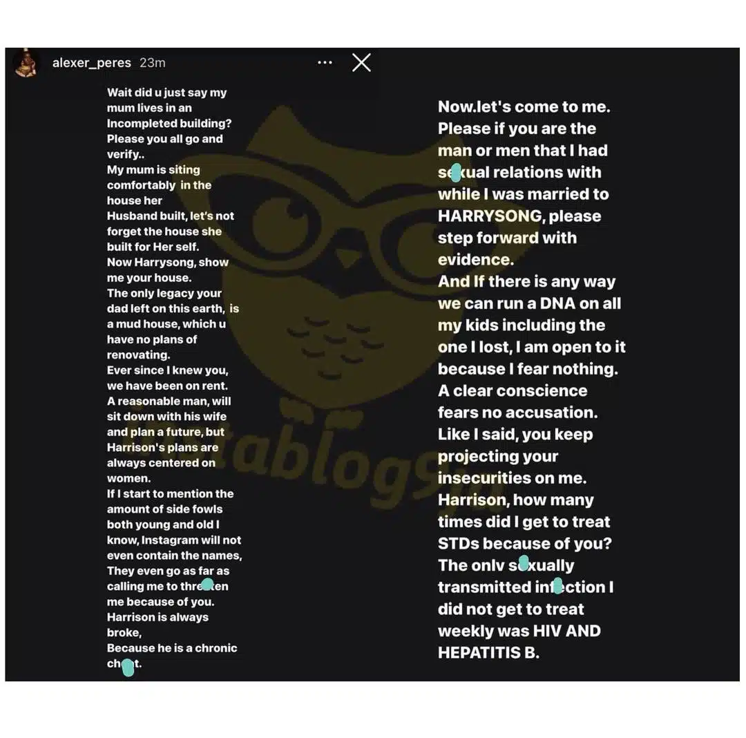 Harrysong's estranged wife debunks claim about her mom's multiple marriages; alleges Harrysong ...