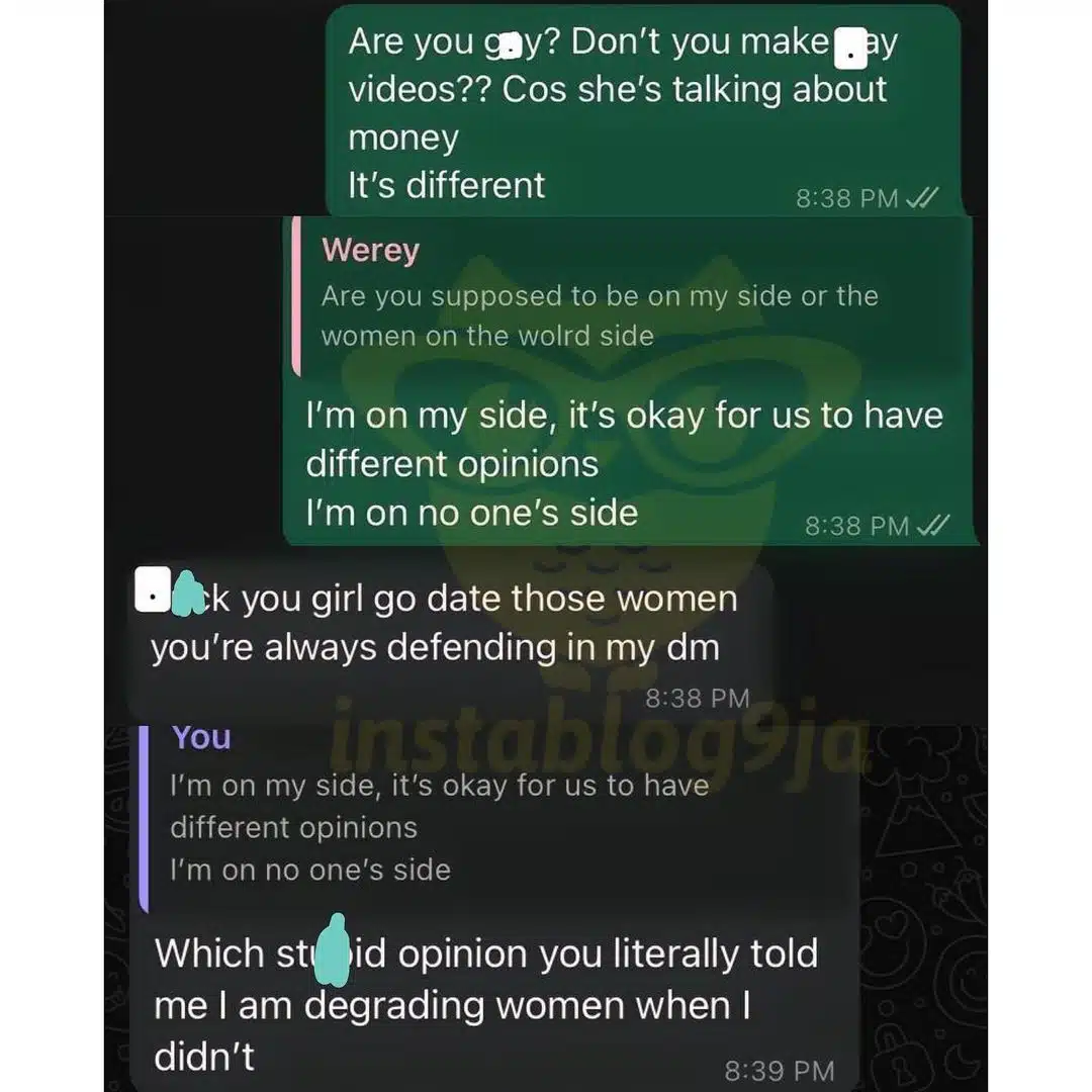 Lady gets dumped by boyfriend for defending Saida Boj