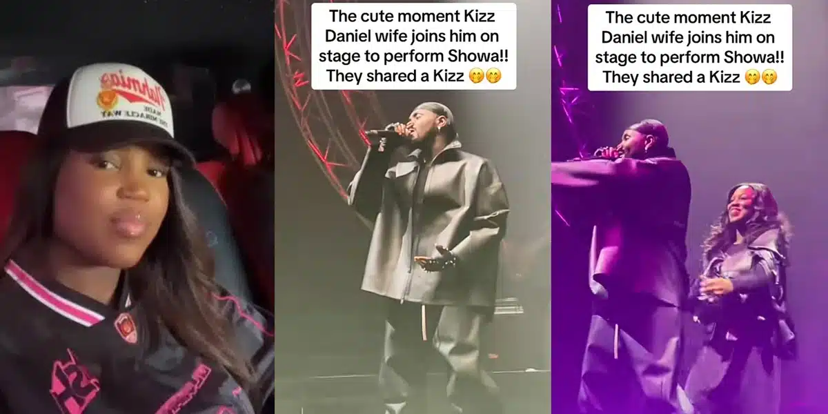 Kizz Daniel's wife joins him on stage as he performs hit song