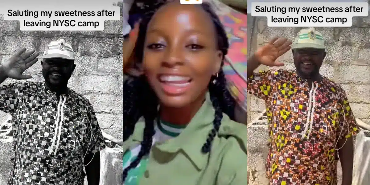 Corps member renames dad 'My Sweetness', wears him NYSC cap