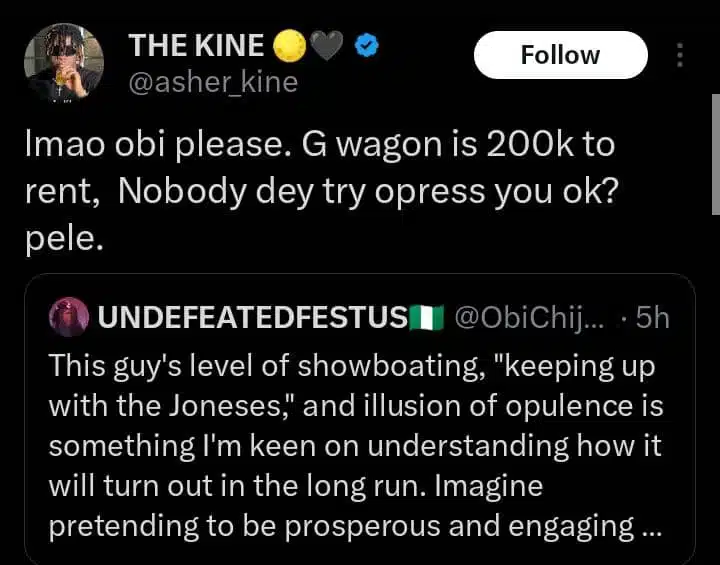 Asher Kine slams critic who accused him of 'showboating' after ...