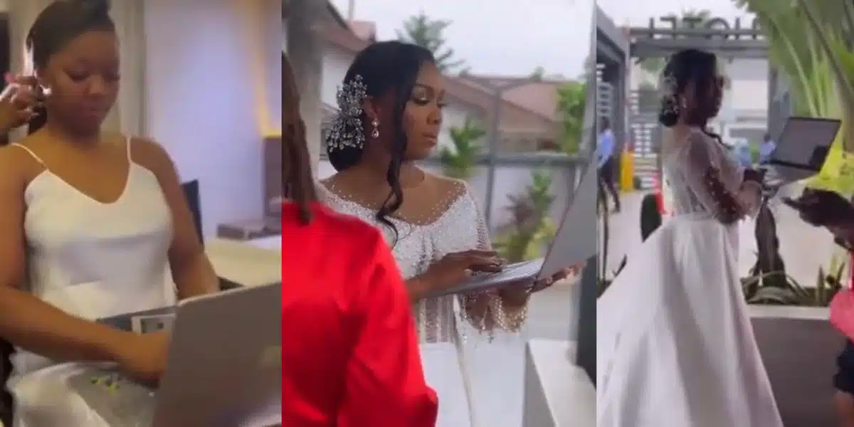Bride stuns many by working at her wedding ceremony