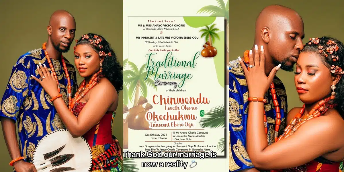 Nigerian lady marries man she met on Facebook, flaunts photos