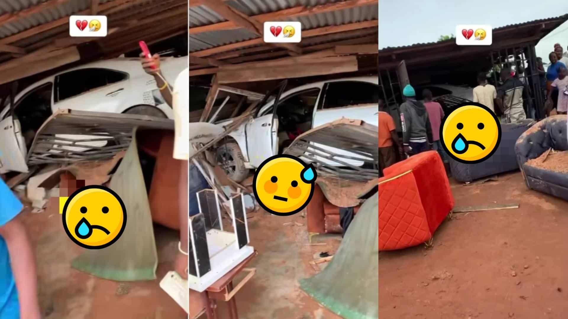Mechanic in trouble as he crashes customer's car into a shop