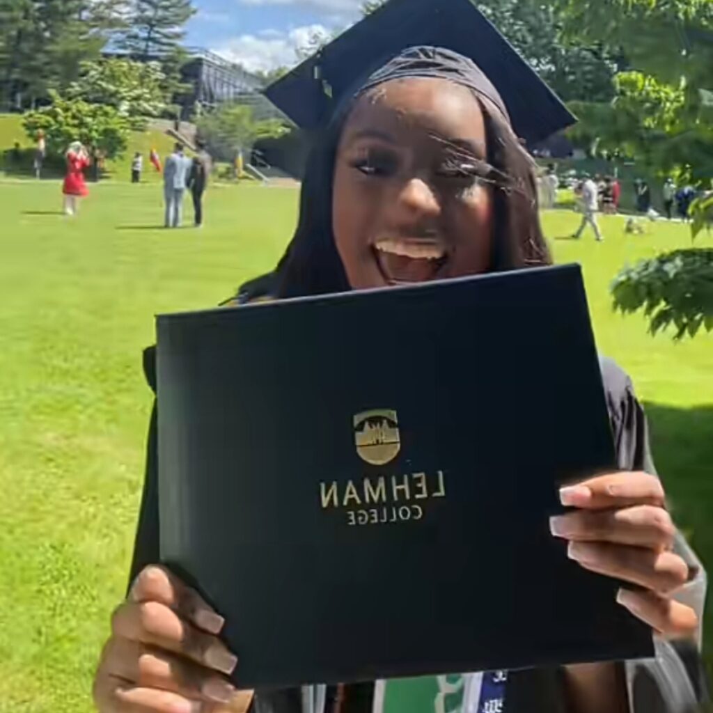 Parents arrive in Tesla to celebrate daughter's university graduation