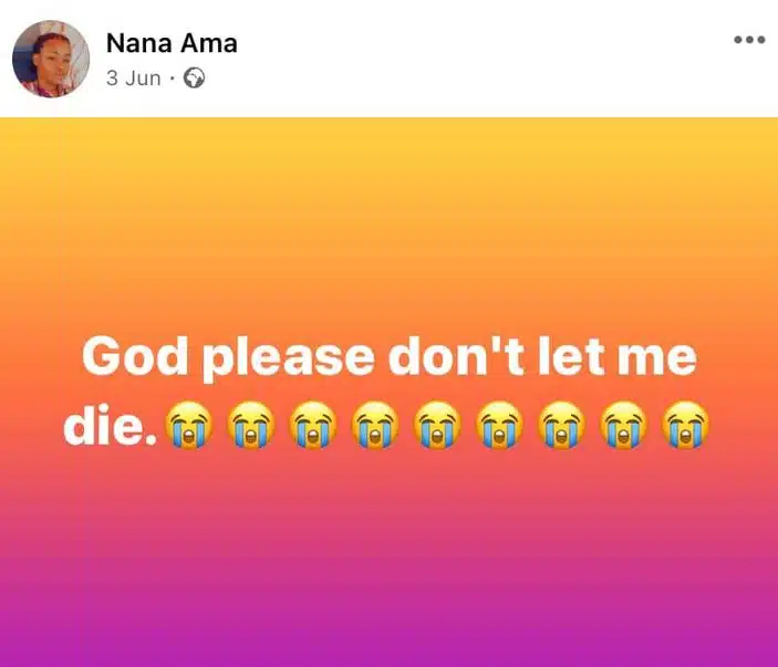 Lady passes away days after praying for God to spare her life