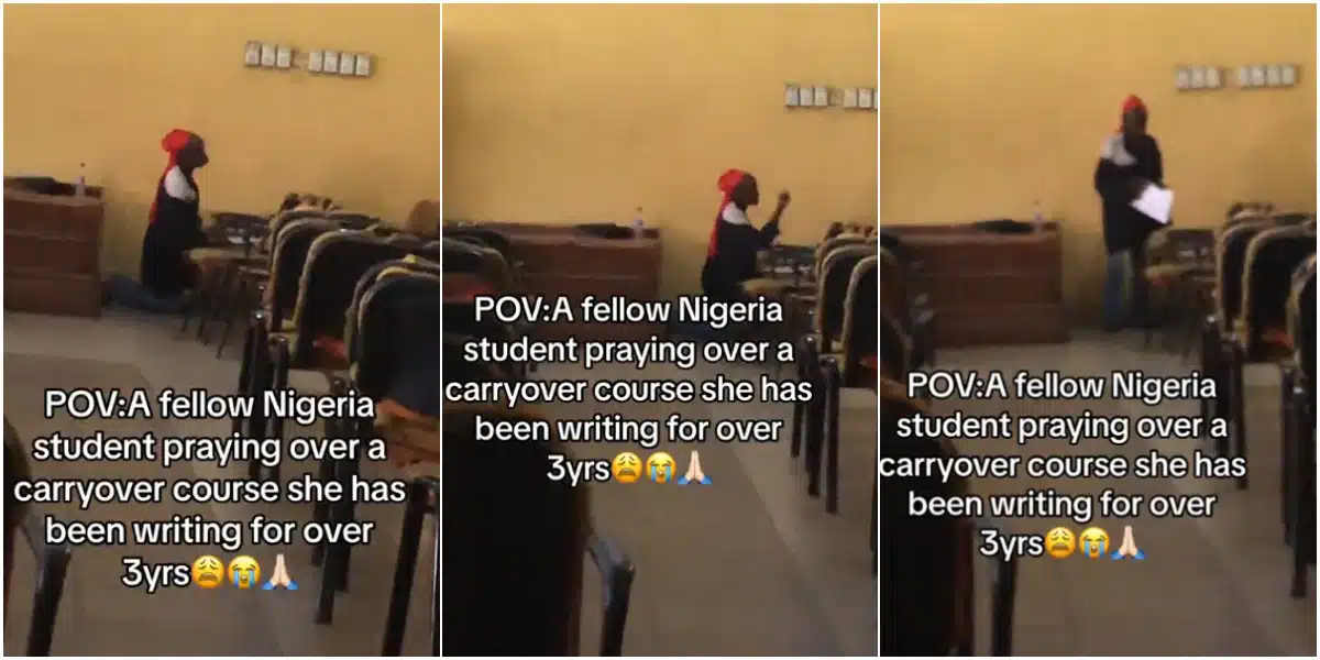 Video of female student praying over carryover course she’s been ...