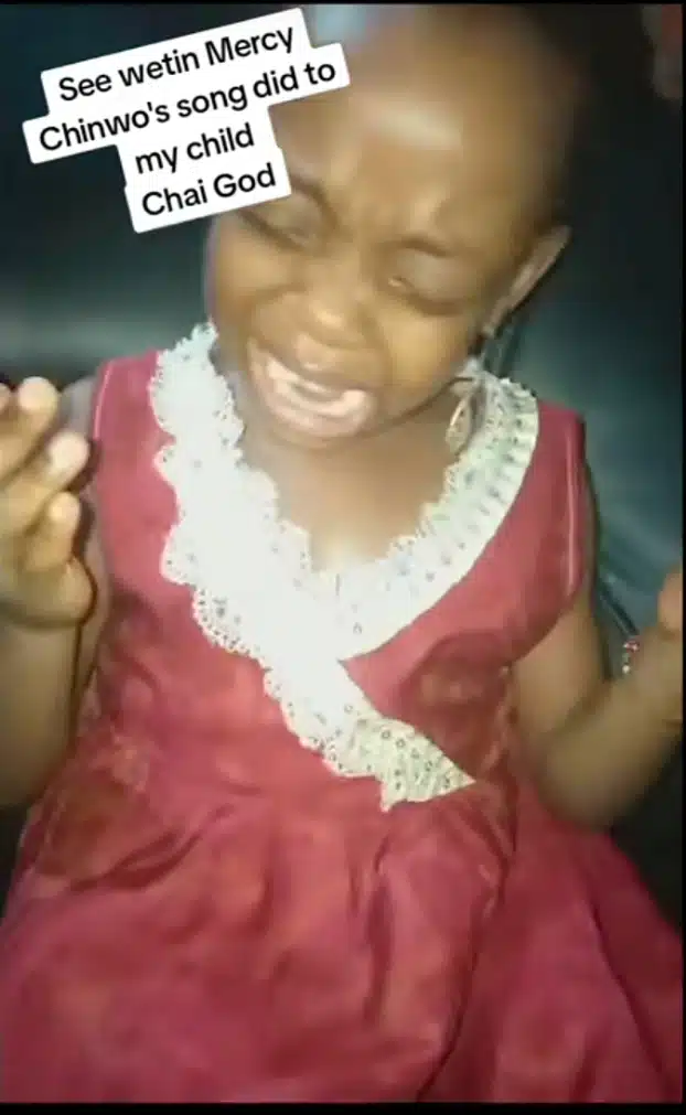 Little girl passionately sings a gospel song in tears