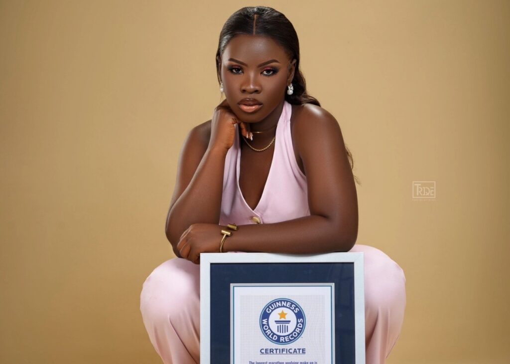 Ghanaian lady sets Guinness World Record with 103-hour makeup