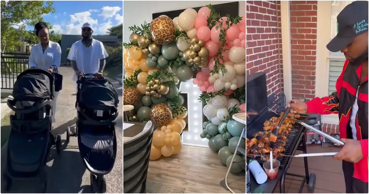 Davido shares sneak peek from their twins' one-year birthday party