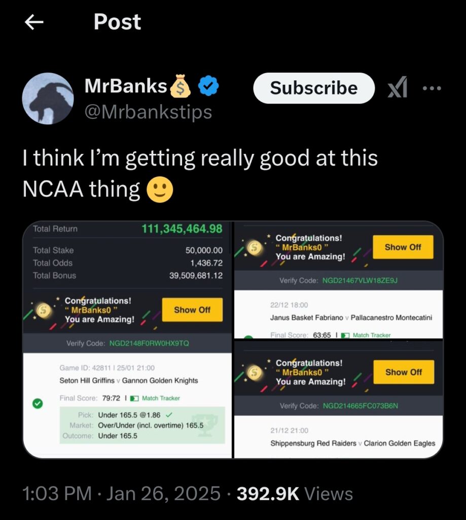 Man wins ₦111.3M, ₦92.2M, and ₦111M on SportyBet