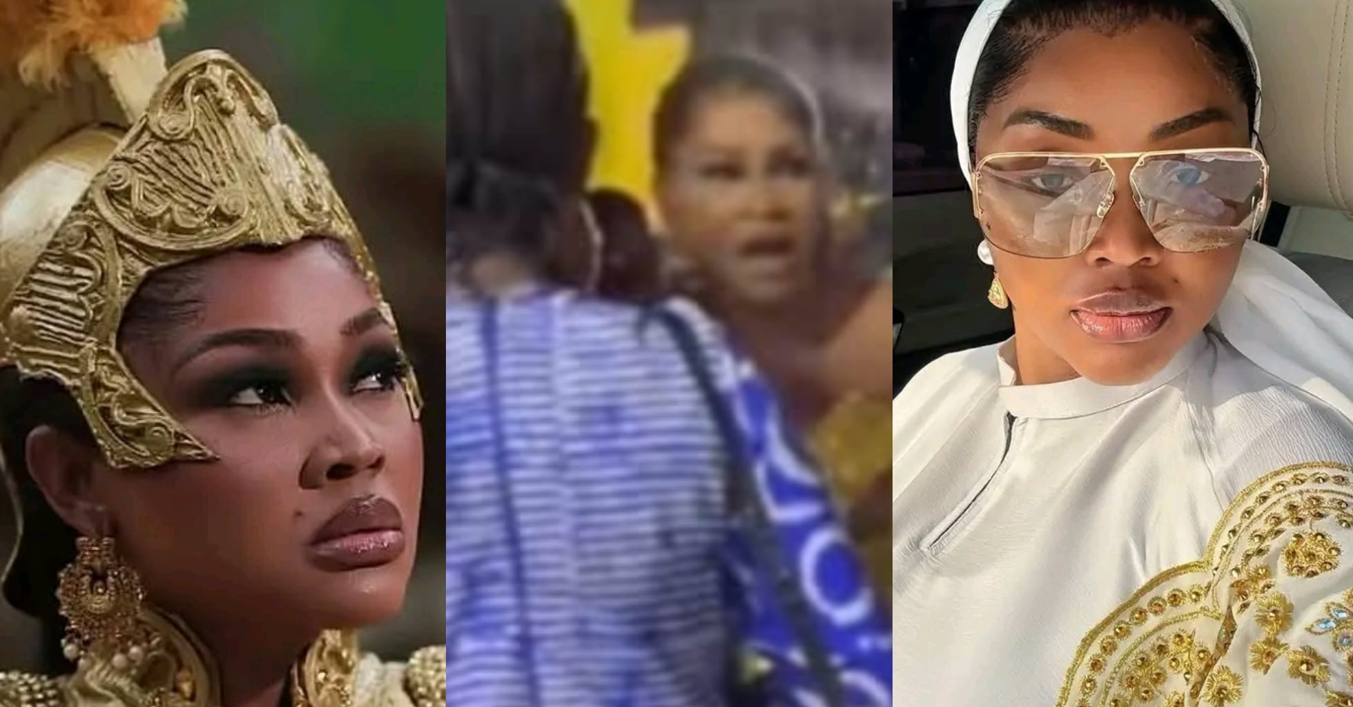 Moment Mercy Aigbe fumes after losing her phones at a movie premiere