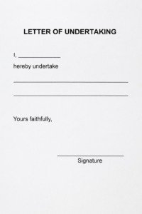 How to write undertaking