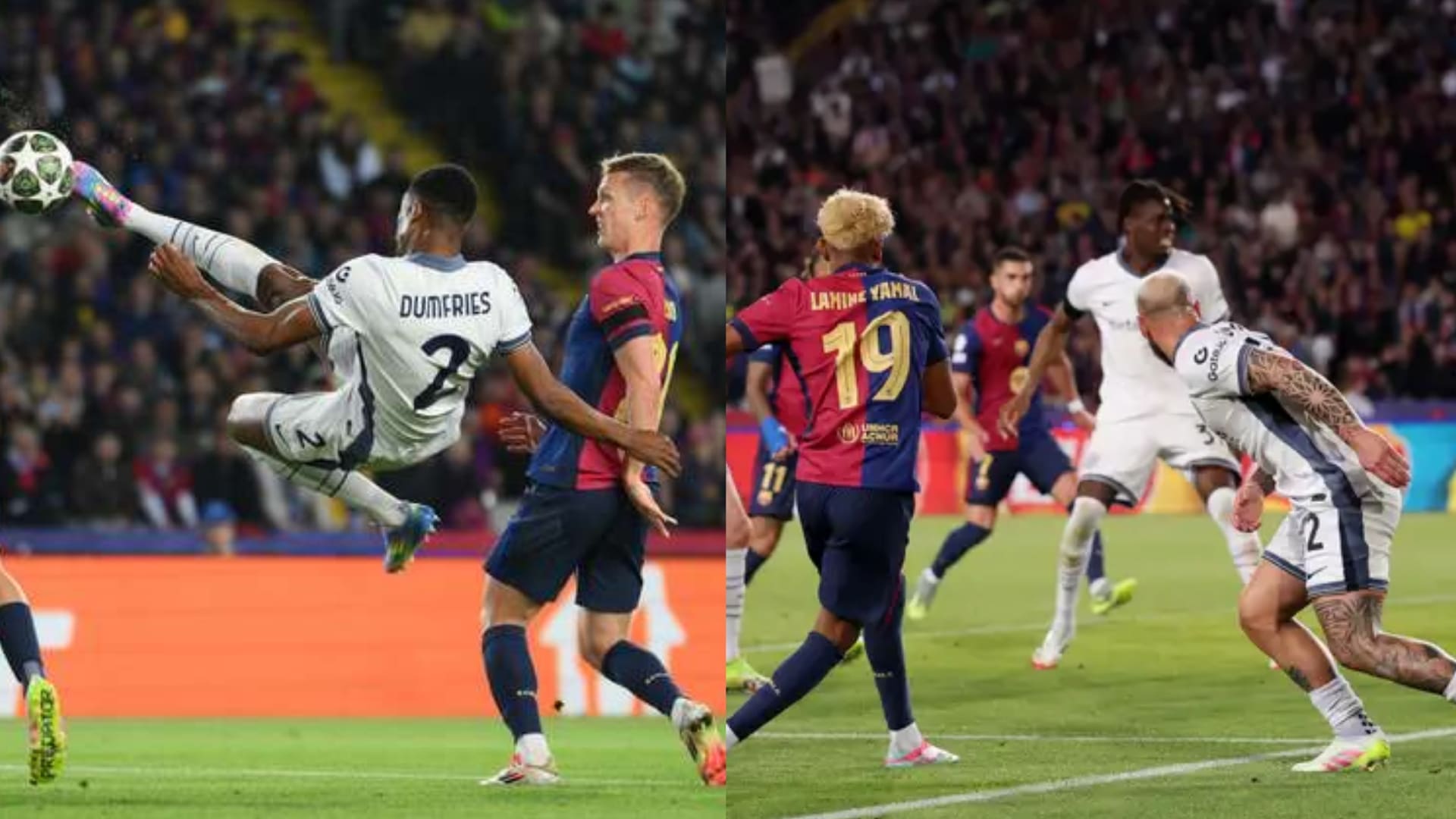 UCL: Dumfries delivers as Inter battle to thrilling 3-3 draw with Barcelona