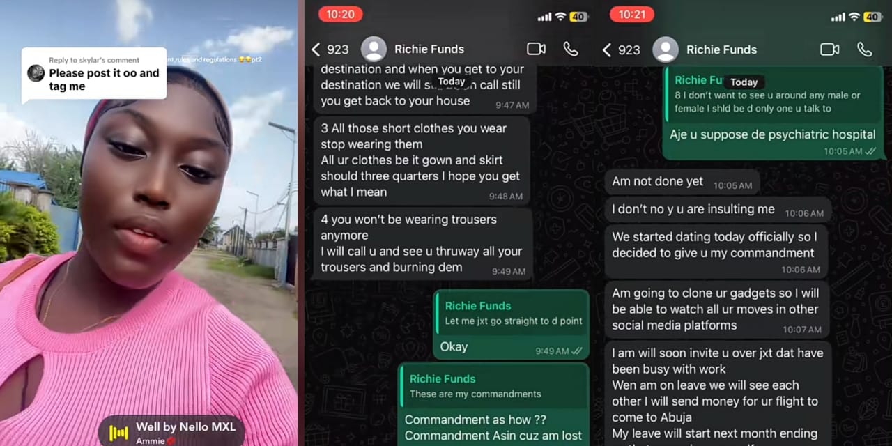 Lady cries out as talking stage issues 8 commandments
