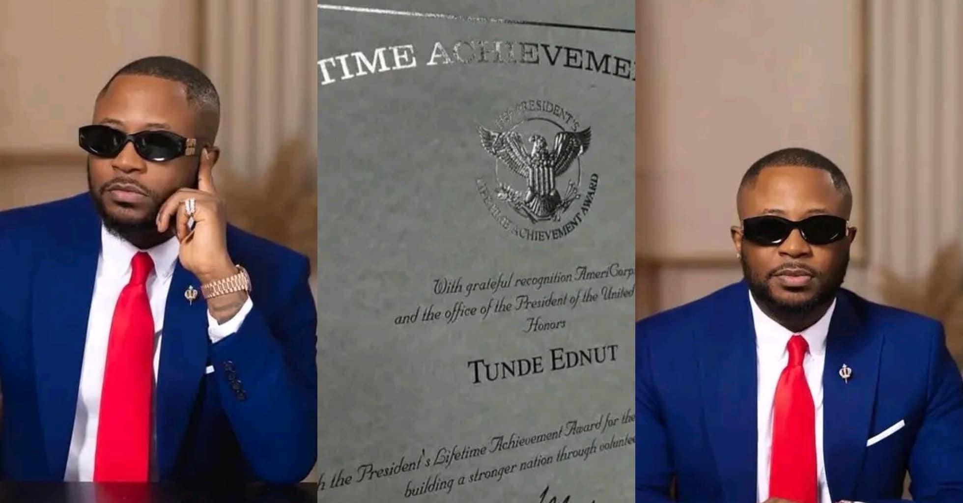 Tunde Ednut becomes US citizen, reveals special award from Joe Biden