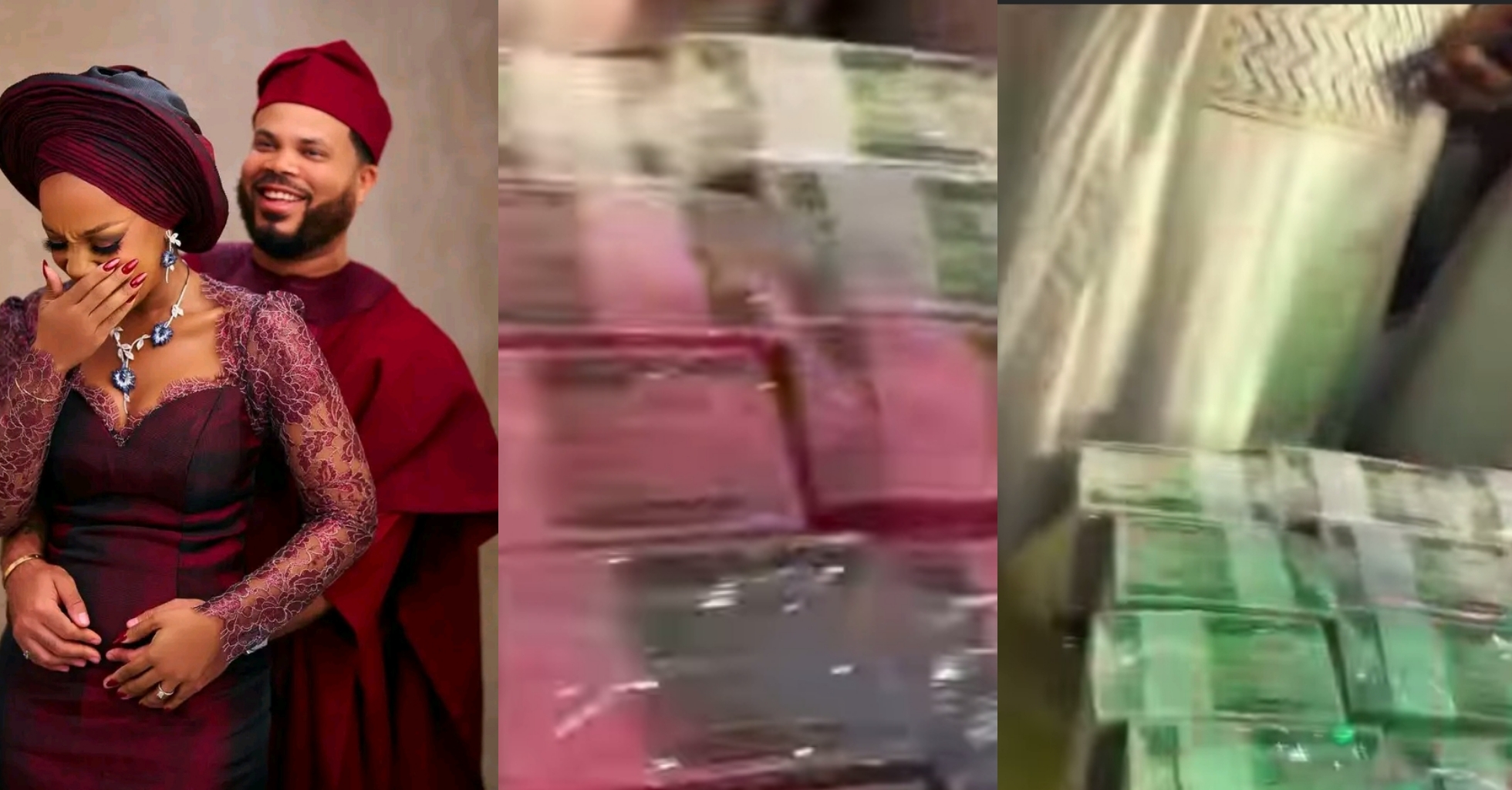 Concerns as bundles of Naira notes spotted at Asa Asika's wedding