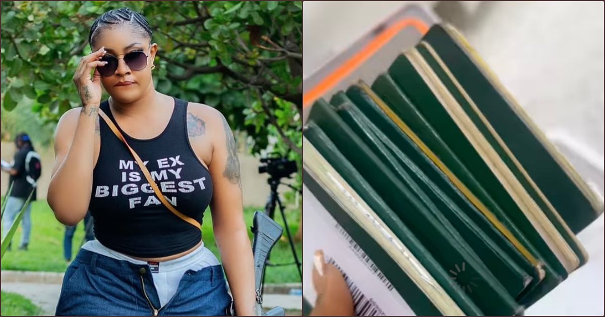 "Nobody don travel reach me" - Angel Okorie brags, flaunts passports