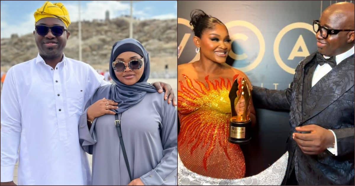 Kazim Adeoti celebrates wife Mercy Aigbe following 2025 AMVCA win
