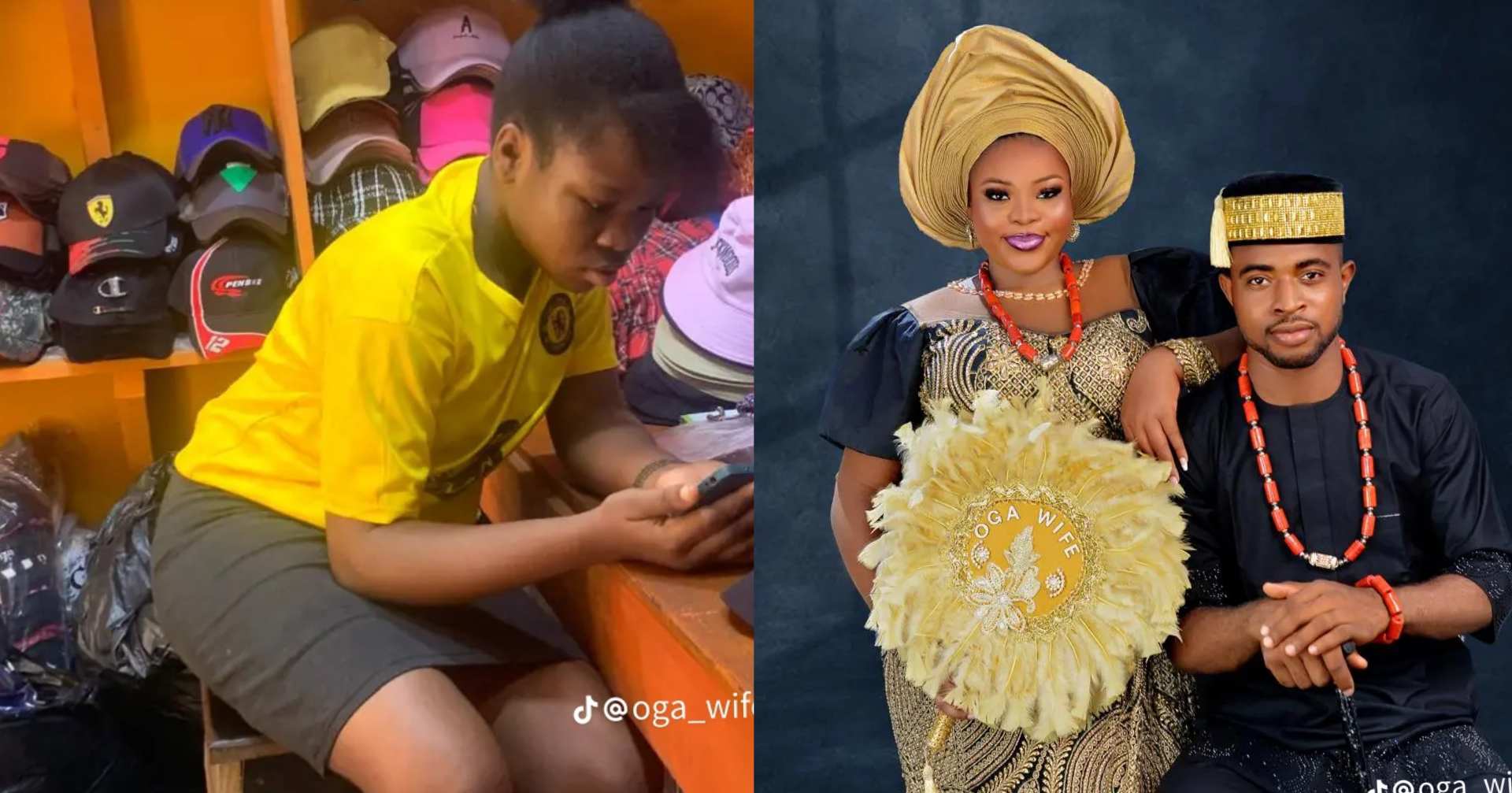 Lady celebrates upgrade from sales girl to becoming 'Oga wife'
