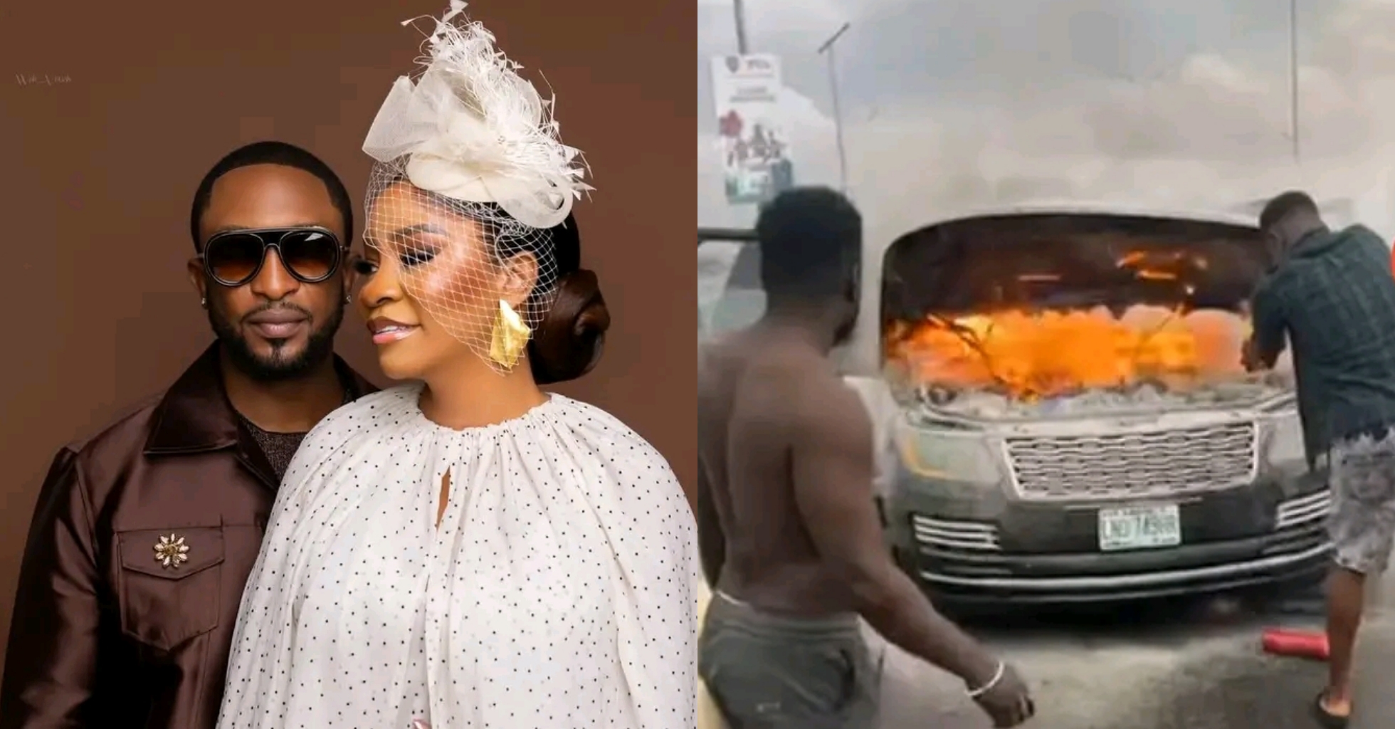Dare Art Alade, wife escape car fire outbreak