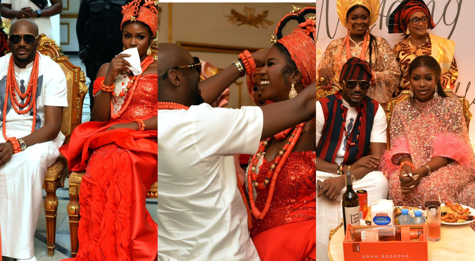 Photos from 2Face Idibia’s traditional wedding to Natasha Osawaru trend