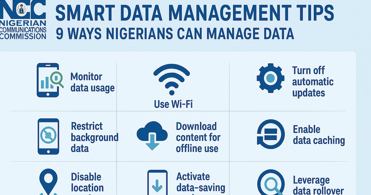 NCC: Nine tips on how to manage data consumption in Nigeria