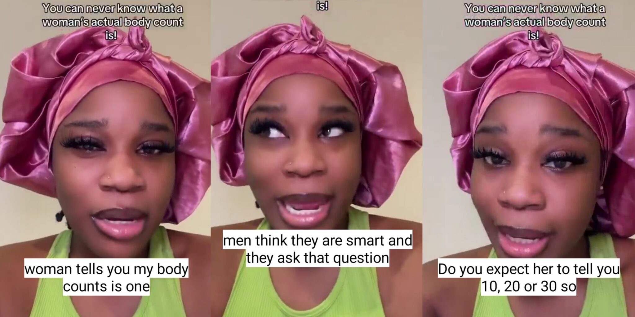 “You can never tell a woman’s body count, men stop acting smart” Lady says