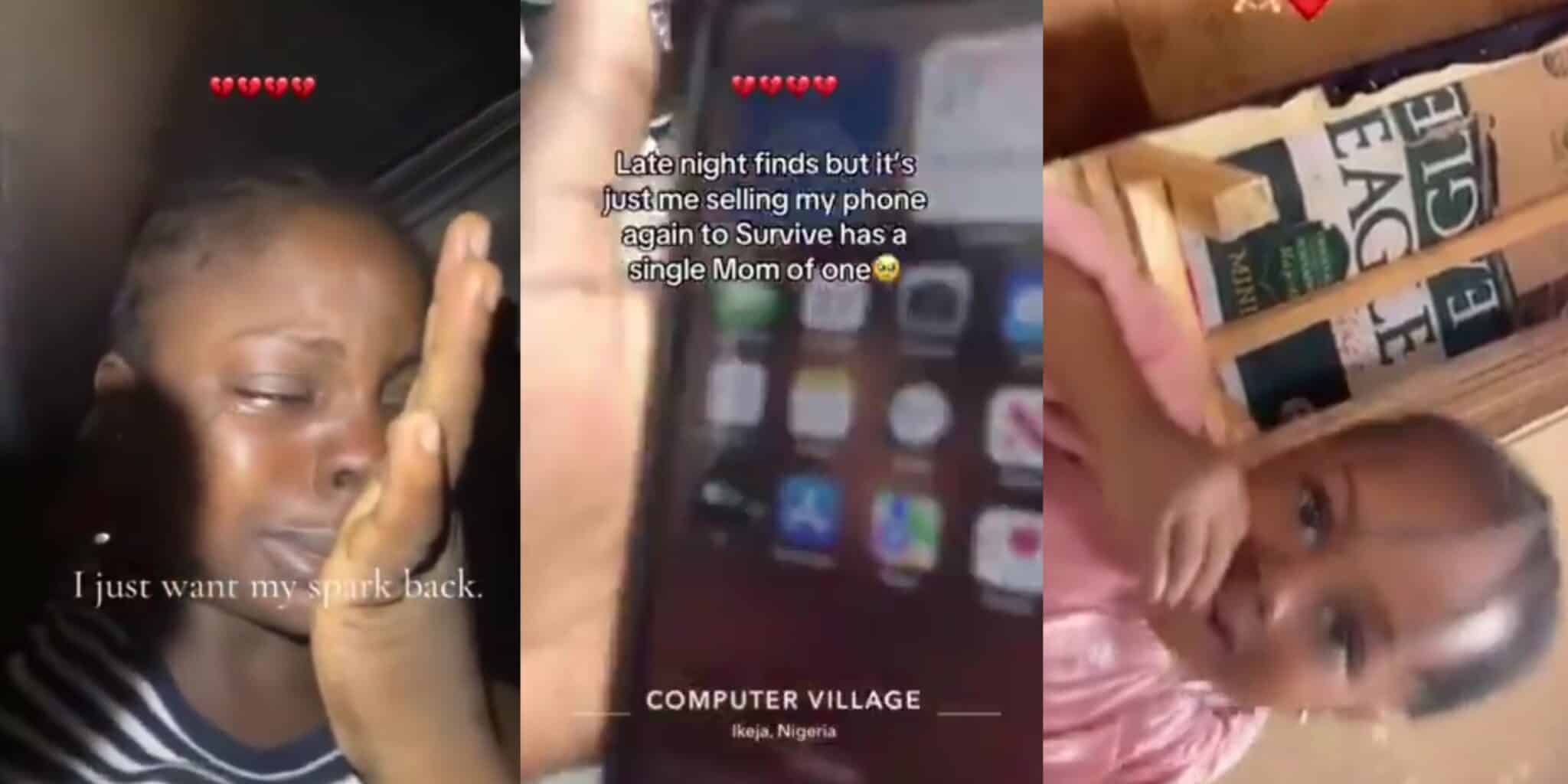 Single mother breaks down after selling phone to feed daughter
