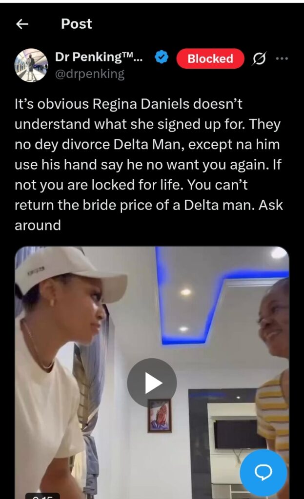 Man shares shocking reason Regina Daniels can't divorce Ned Nwoko